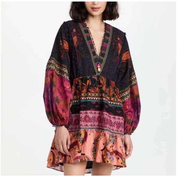 FARM Rio | Dresses | Farm Rio Mixed Patchwork Mini Dress | Poshmark